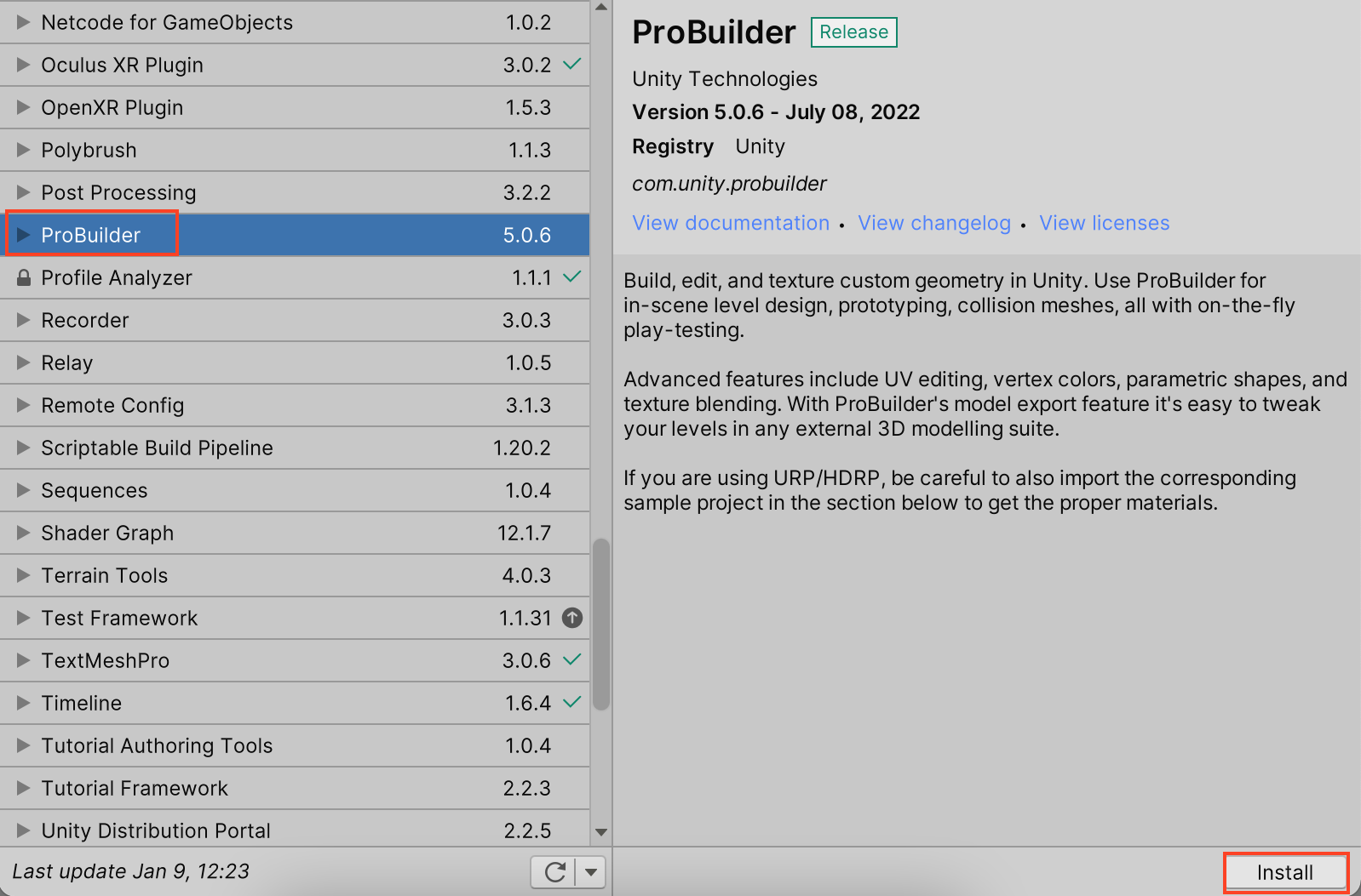 （Unity）ProBuilderのインストール手順（Unity2021.3.12） | monopro キッズ・プログラミング道場