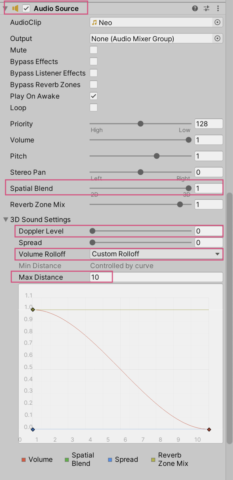 （Unity）音源に近づくと音が大きくなる。離れると小さくなる。 | monopro キッズ・プログラミング道場