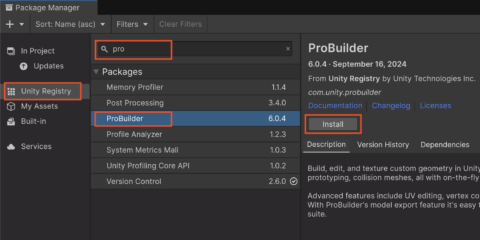 （Unity）ProBuilderのインストール手順（Unity6） | monopro キッズ・プログラミング道場